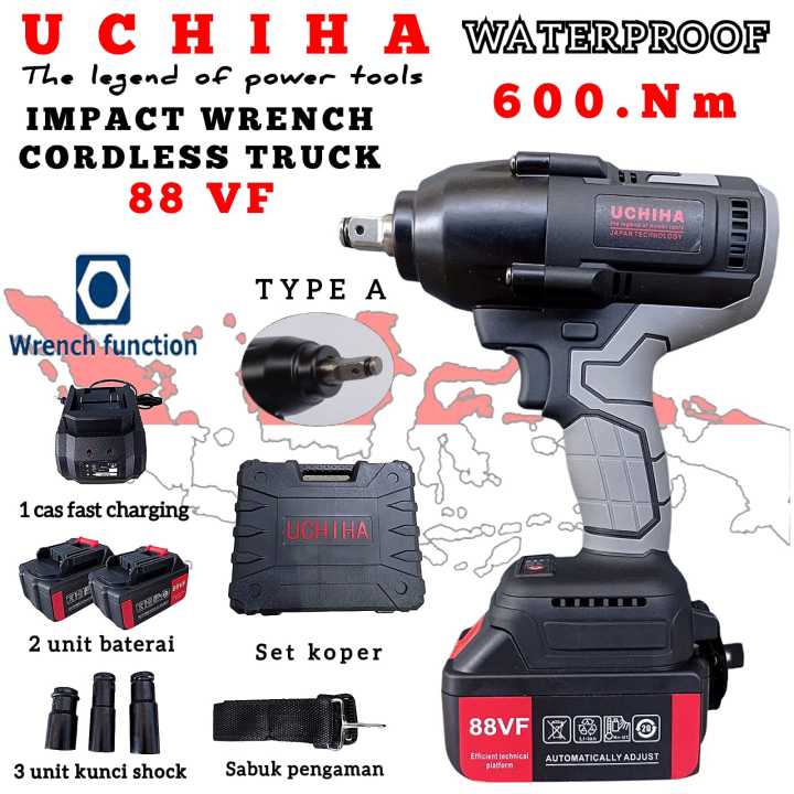Impact wrench 88vf uchiha mesin pembuka baut ban roda truck mobil motor ...