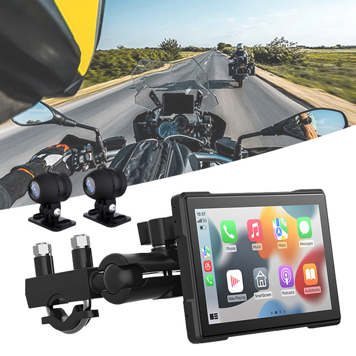 Free Ship Wireless CarPlay Android Auto Screen for Motorcycle Dual ...