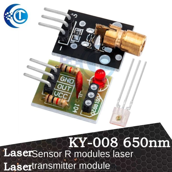 Ky 008 650nm Laser Transmitter Module With Laser Sensor Module Non Modulator Tube Laser Receiver