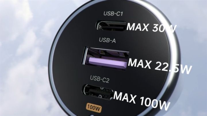 UGREEN 130W Car Charger 3 Ports PD 100W 30W SCP 22.5W Fast Charge USB C QC 4.0 Trickle Charging ...