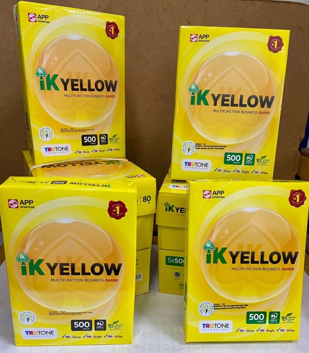 [READY STOCK] IK Yellow A4 Paper A4 Size 70GSM/80GSM - 500 SHEET Per ...