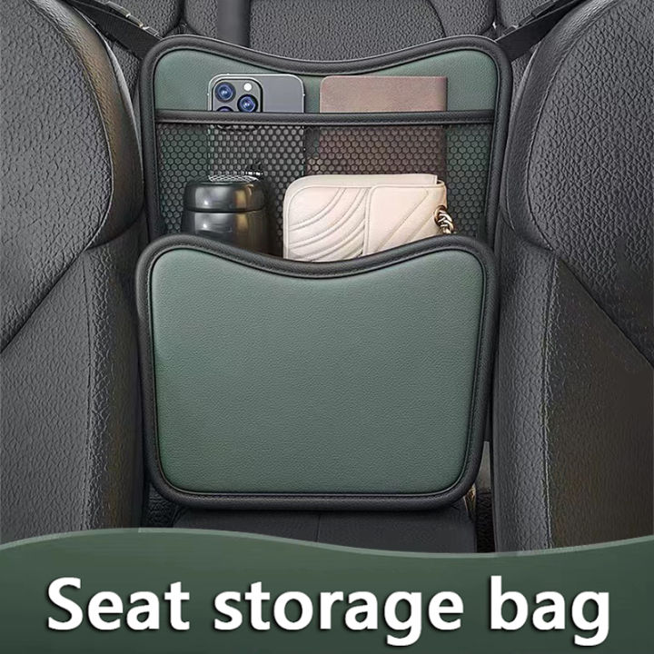 Car seat storage bag car nappa leather storage hanging bag multi ...