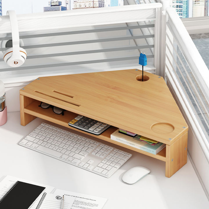 Triangle Computer Riser Corner Station Desktop Monitor Stand Pad Height ...