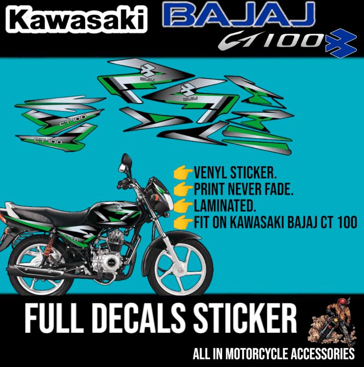 Kawasaki Bajaj CT 100 Full Decals Sticker / Kawasaki Bajaj CT 100 ...