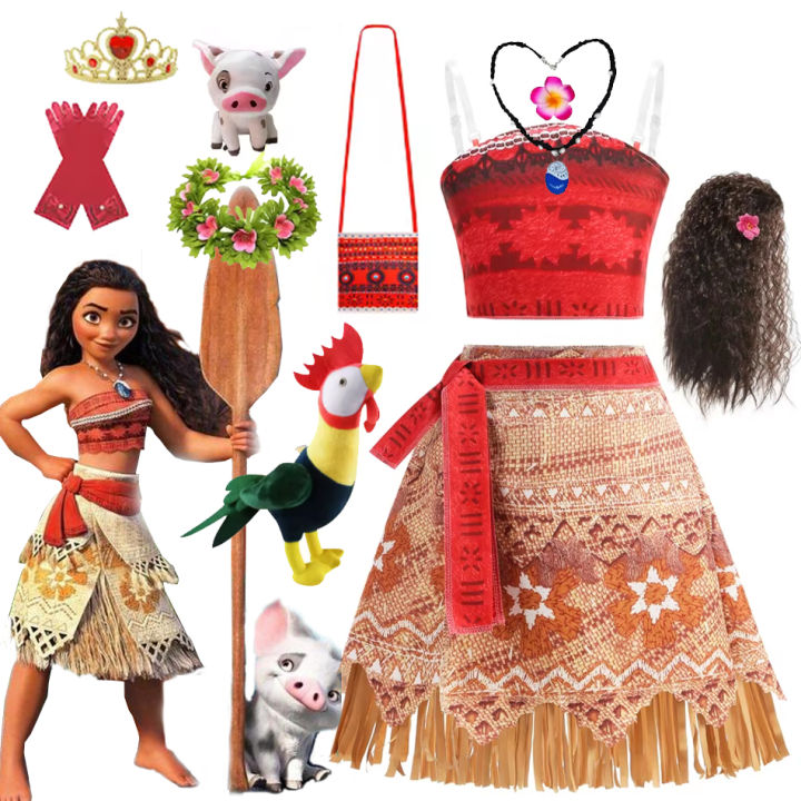 Disney Moana Dress for Girls Adventure Costume Vaiana Girl Princess ...