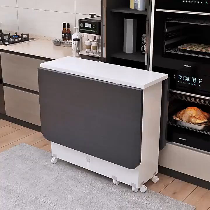 MODUSPACE Folding table Small household household movable wheel ...