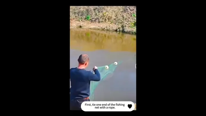 River Fishing Net Trawl Folding Fish Shrimp Cage Net Trap Lambat ...