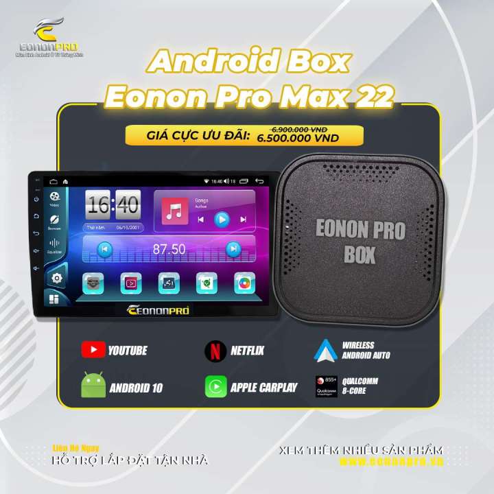 Android Box Eonon Pro Max 22 dành cho Ô Tô Tặng Sim 4G, Vietmap Bản ...