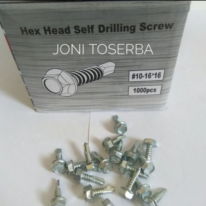 Skrup Drilling Sekrup Hex Head Self Drilling HWH 10 x 16 1000 pcs ...