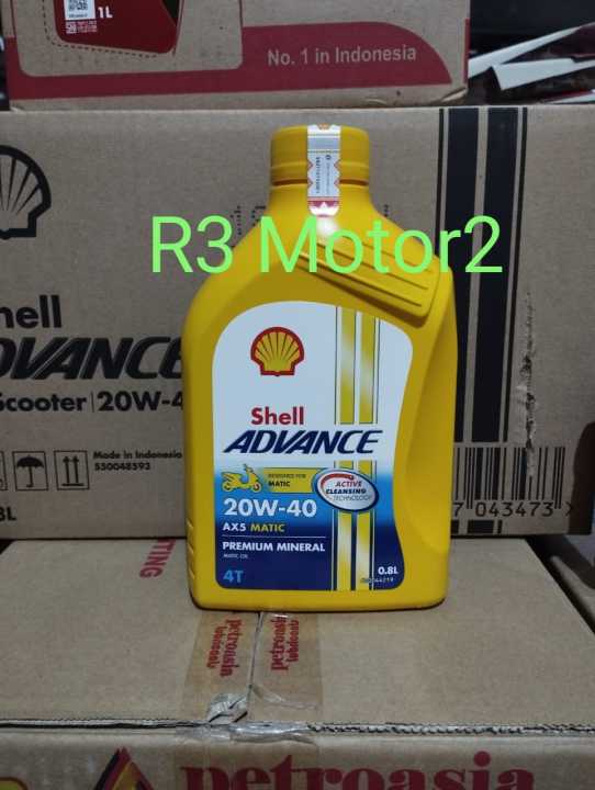 OLI SHELL ADVANCE MATIC AX5 0.8L 20W-40 ORIGINAL all matic | Lazada ...