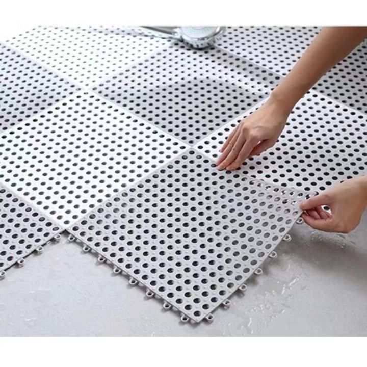 30x30cm Plastic Bathroom Floor Mat Non-Slip Bath Mat Mesh Drainage Mat ...