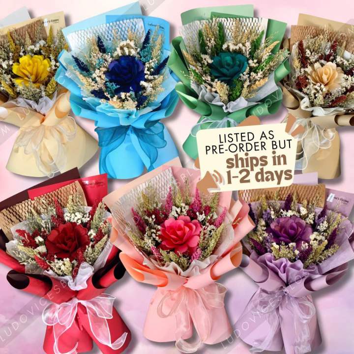 Single Flower Bouquet / Dried Flower Bouquet / Birthday Anniversary ...
