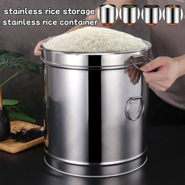 Stainless Steel Food Containers Storage Organizer Large Capacity Rice ...