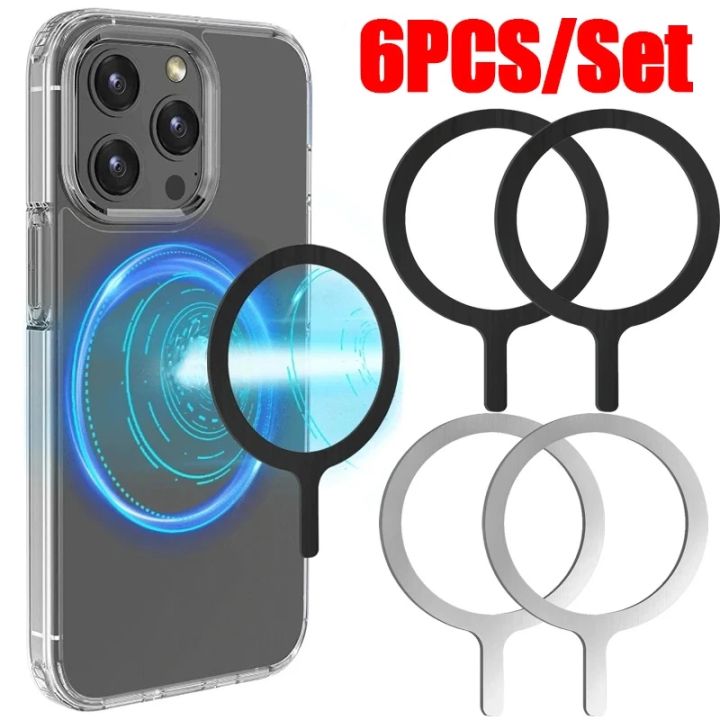 New For Magsafe Wireless Charging Magnetic Sticker Rings For All Mobile ...