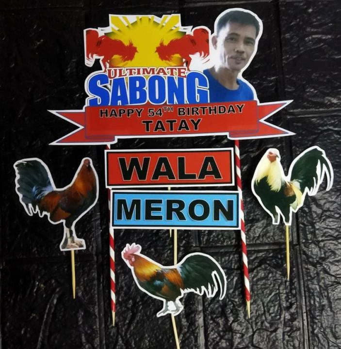 SABONG MANOK PERSONALIZED CAKE TOPPER SET | Lazada PH