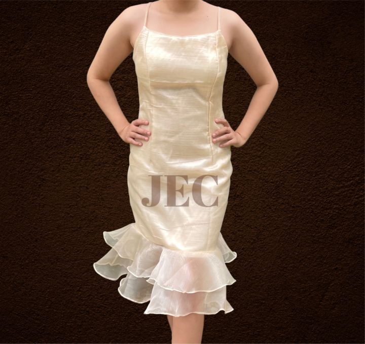 Bolero Inner dress ruffle design Organza Fabric | Lazada PH