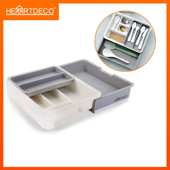 【Ready Stock】Drawer Cutlery Utensils Tray Store Organizer Drawer ...