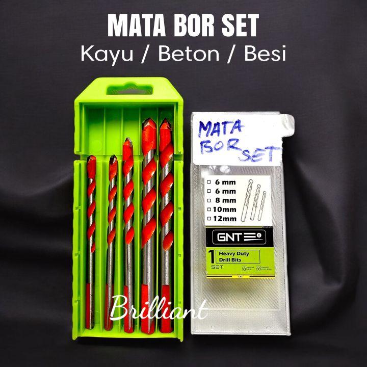 Mata Bor Set 5pc - Bisa Kayu Beton Besi | Lazada Indonesia