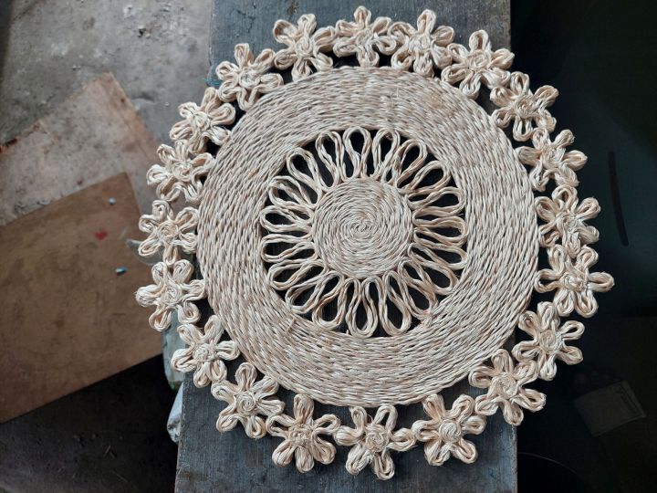 20 flowers abaca placemat native 15 inch handmade from bicol | Lazada PH