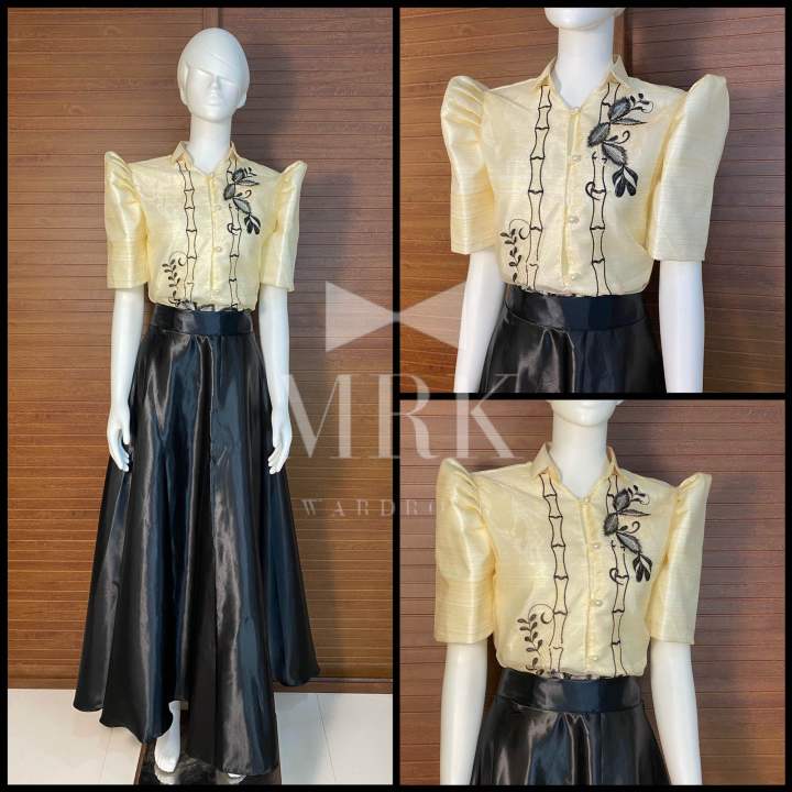 Ladies Barong Filipiniana Top (Assorted Burda)with skirt [Sold ...