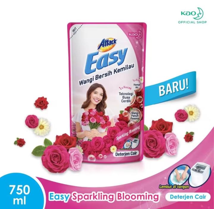 Attack easy sparkling blooming detergen cair 750ml(pink) | Lazada Indonesia