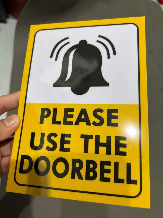 PLEASE USE THE DOORBELL SIGNAGE 5x7 inches | Lazada PH