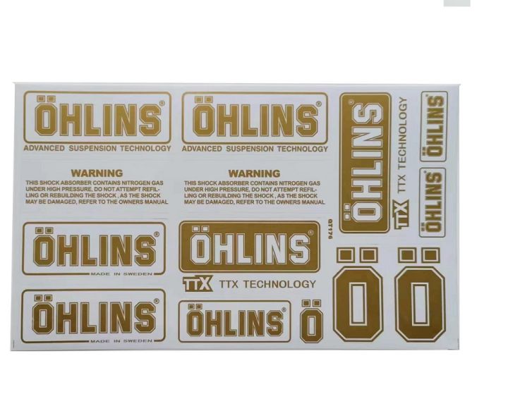 Shock Absorber Waterproof OHLINS Logo Sticker Motorcycle Shock Absorber ...