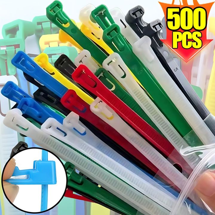 500Pcs Releasable Nylon Cable Ties Reusable Self-locking Cables Tie ...