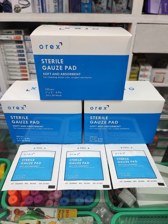 Gauze Swabs - Gauze Pad Sterile 2x2 - 8 Ply - 24x28 Mesh - 100 Pcs ...