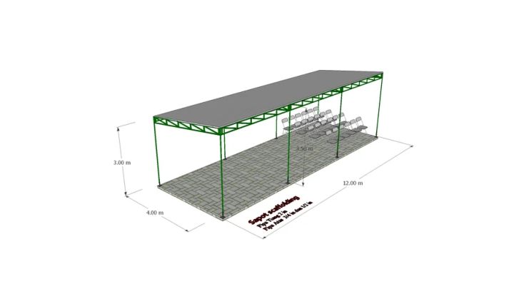 rangka tenda besi hajatan/rangka tenda pesta / tenda masyarakat / dll ...