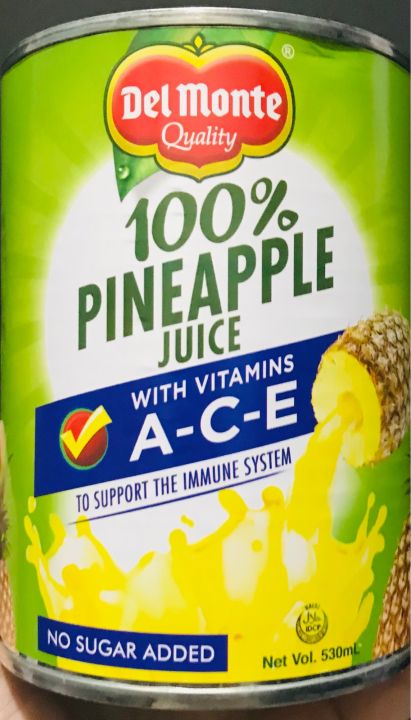 Del Monte 100 Pineapple Juice 530ml No Sugar Added Lazada Ph