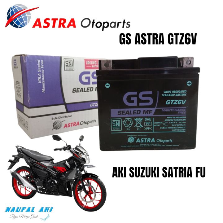 Aki Motor Suzuki Satria FU GS ASTRA GTZ6V Aki Kering | Lazada Indonesia