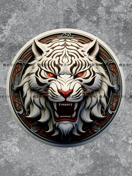 3D Tiger Head Decal Sticker Reflective Motorcycle Electric Vehicle ...