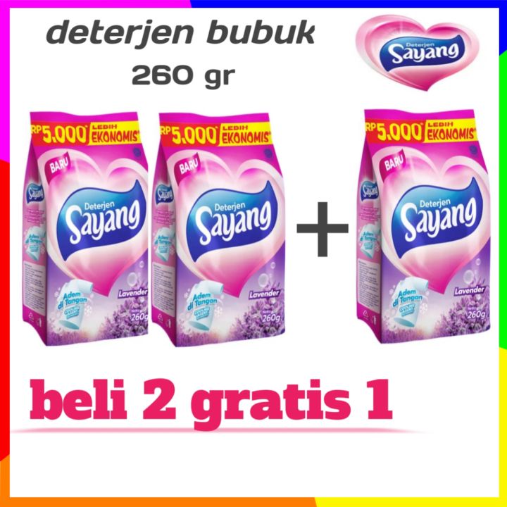 deterjen sayang 260 gr sabun cuci promo 3 pcs 10 ribuan promo beli 2 ...