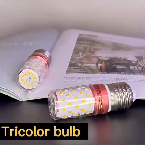 【24 Ship】12W Tri-color LED Bulb E27 Corn Bulb Changing Light Bulb ...