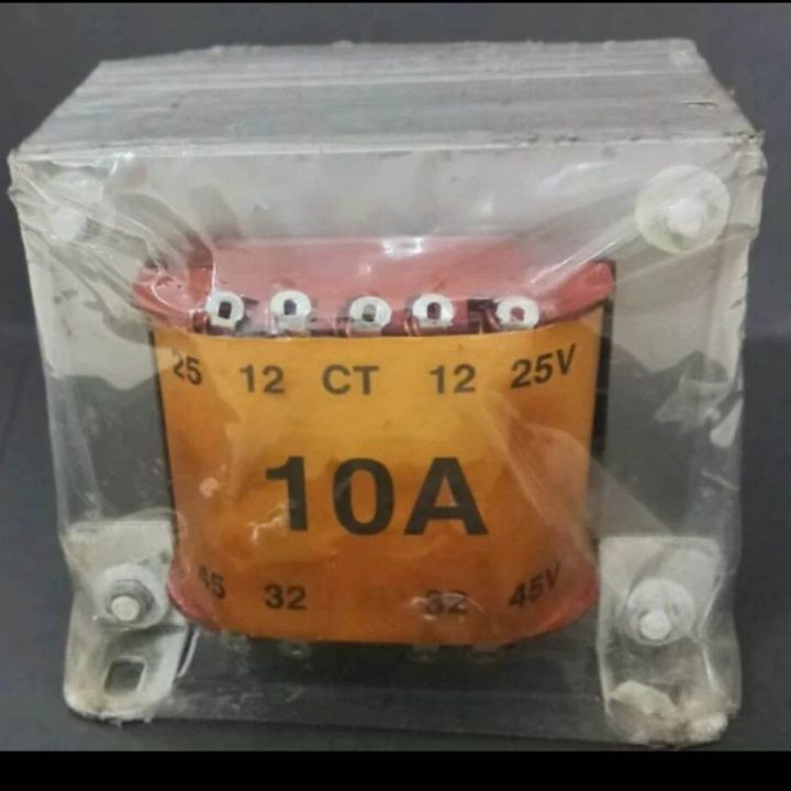 Trafo 10A Tersedia 3 varian :- CT 32V- CT 45V- (0) 32V ukuran Panjang 11.5 CMLebar 6 CMTinggi 9. ...