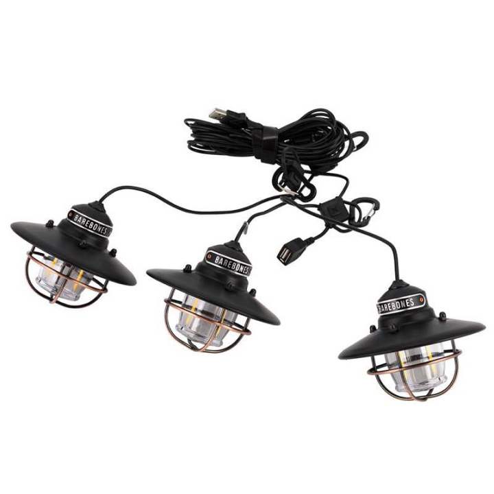 ตะเกียง Barebones Edison String Light LED ชุดสามดวง พร้อมส่ง (สีดำ/สีทองแดง) | Lazada.co.th