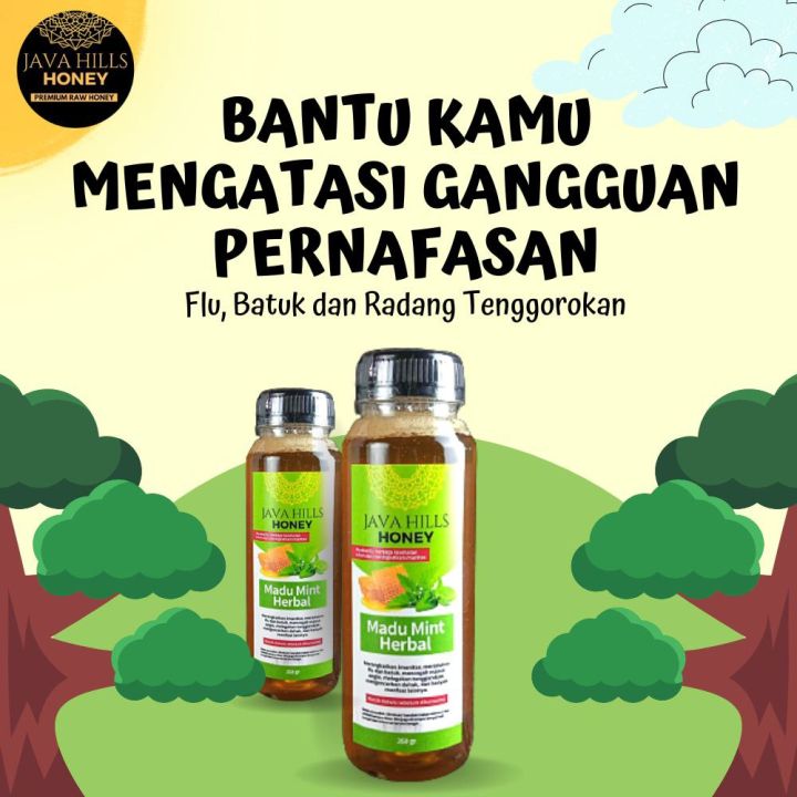 Java Hills Honey Madu Mint Herbal 350gr meredakan Batuk Pilek Dan Masuk ...