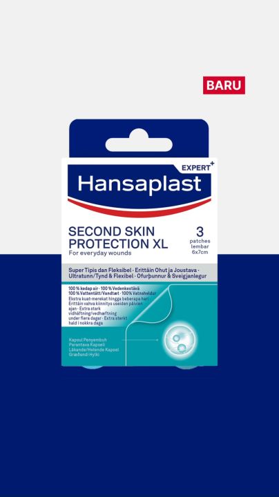 HANSAPLAST Plester Second Skin XL Isi 3 Plester Hidrokoloid - Twin Pack ...