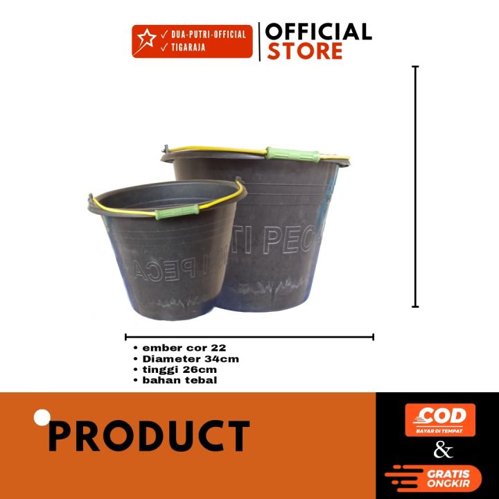 Ember Cor Besar Plastik Hitam Timba Air Anti Pecah | Lazada Indonesia