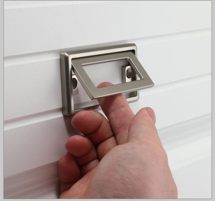 Flush Pull Handle Invisible Flip Drawer Handle Furniture Grip Cabinet ...