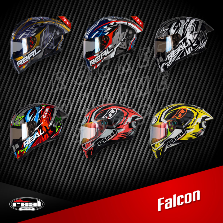 หมวกกันน็อค Real Falcon กระจกชั้นเดียว หมวกกันน็อคเต็มใบ หมวกเต็มใบ ...