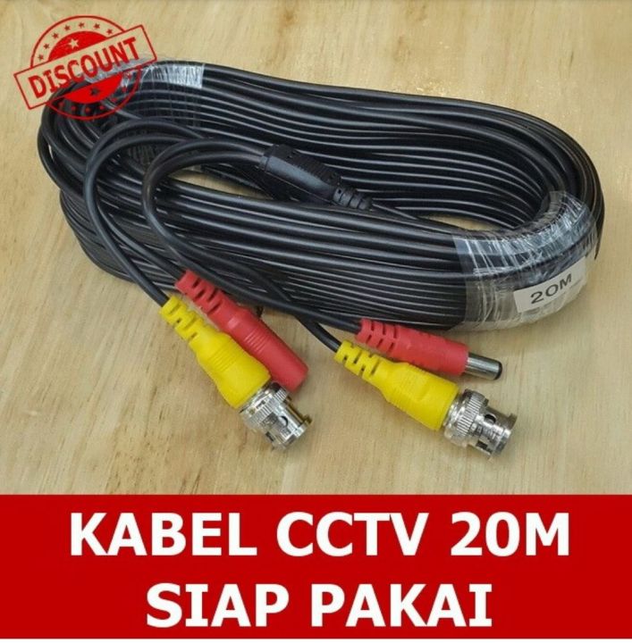 KABEL CCTV JADI 20METER+POWER SIAP PAKAI | Lazada Indonesia