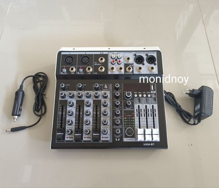 MIXER 4CH เอฟเฟค 16DSP ใชไฟ DC 12V เสียงดี มี Bluetooth ในตัว | Lazada ...
