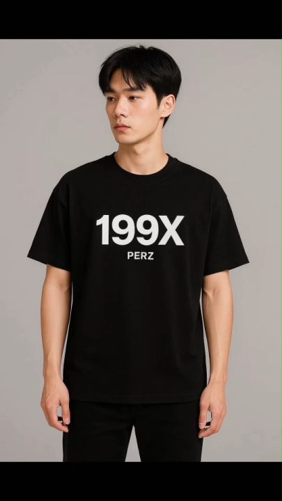 PERZ 199X Logo เสื้อยืด Oversize เสื้อ Unisex สไตล์มินิมอล สตรีท ใส่ได้ ...