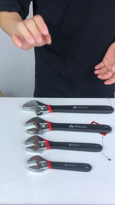 Mitsushi 4pcs Adjustable Wrench Heavy Duty katala tools with Rubber Non ...