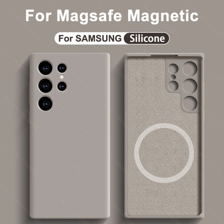 Liquid Silicone Case For Magsafe For Samsung Galaxy S24 S22 S21 S23 S25 ...
