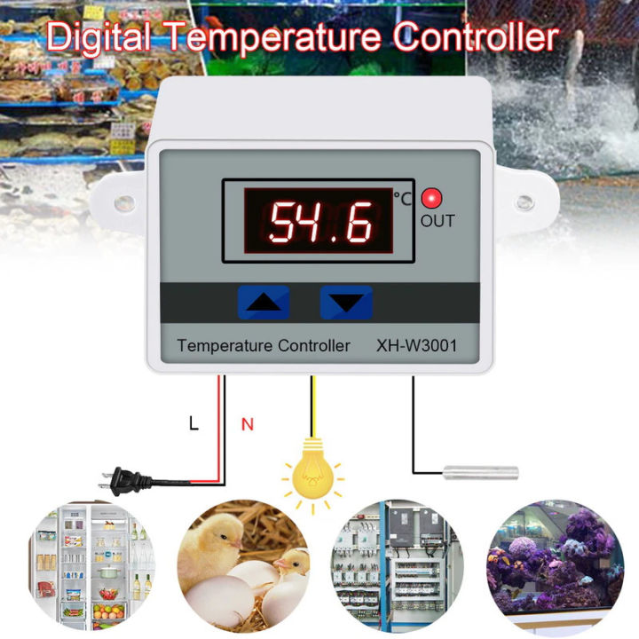 XH-W3001 Digital Temperature Controller Thermostat W3001 220V Thermoregulator Aquarium Incubator ...