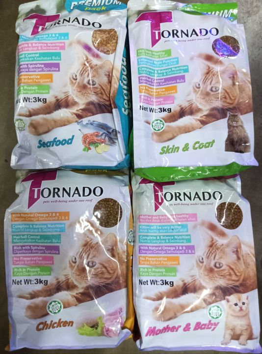 Tornado Cat Food 3kg - Chicken, Seafood, Skin & Coat, Mother & Baby | Lazada