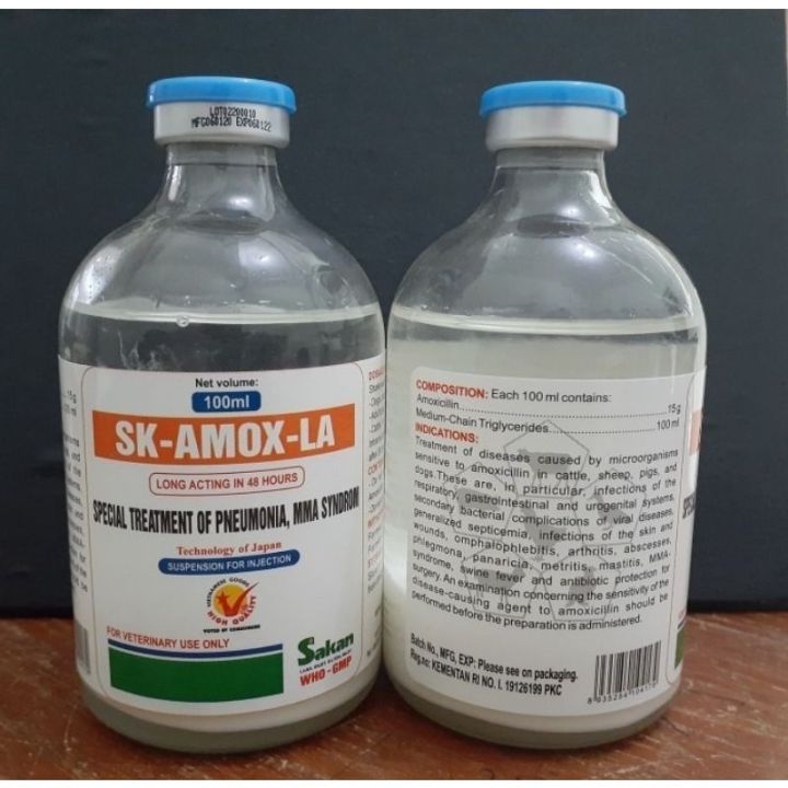 SK Amox LA 100 ml Injeksi (Amoxicillin 15%) obat injeksi ayam sapi ...